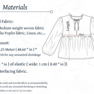 Gathered Blouse Pattern, Linen Blouse Sewing Pattern, Written and Video ...