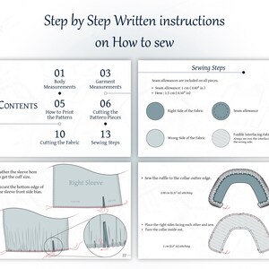 Peplum Tie Blouse Pattern, Puritan Collar Blouse, Written Instructions ...