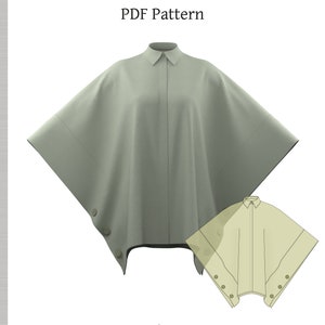 Extended Shoulder Shirt Sewing Pattern With Hidden Placket - Etsy