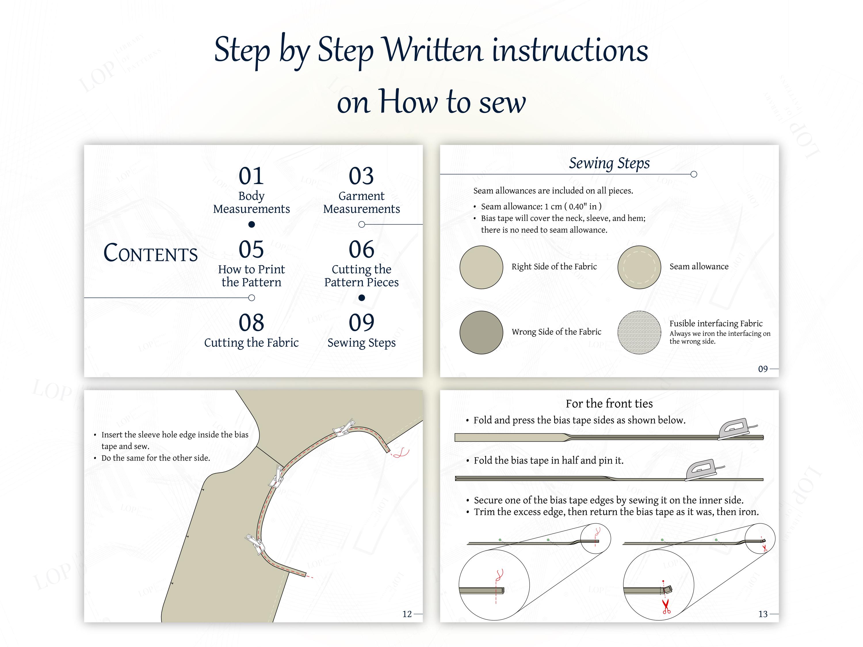 Tie Front Vest Pattern, Written Instructions to Sew It, Digital Sewing ...