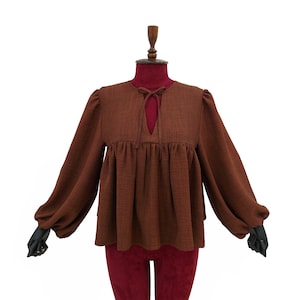 Gathered Blouse Pattern, Linen Blouse Sewing Pattern, Written and Video ...