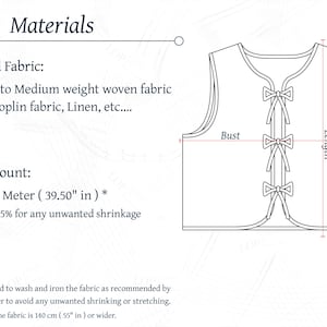 Tie Front Vest Pattern, Written Instructions to Sew It, Digital Sewing ...