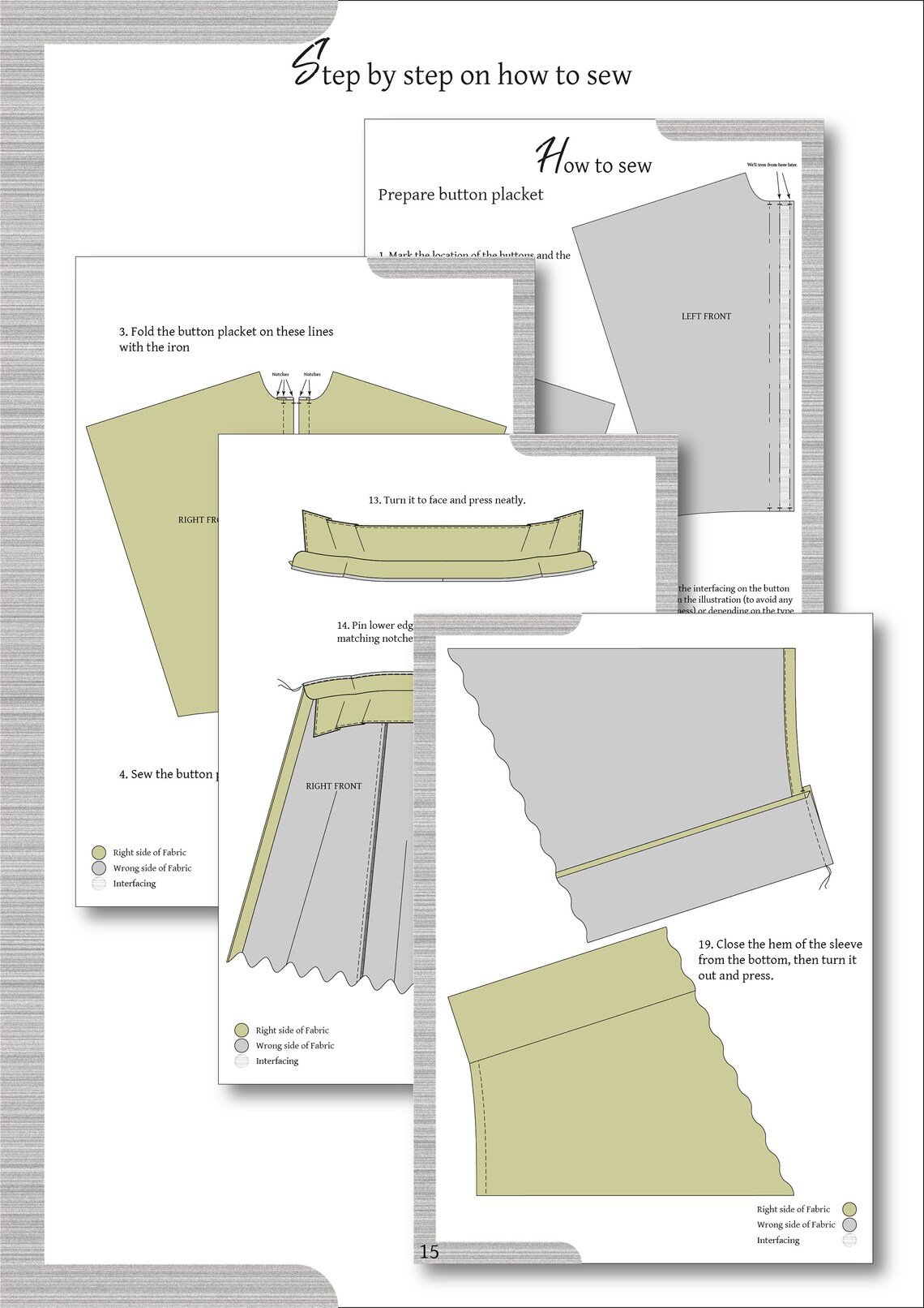 Extended Shoulder Shirt Sewing Pattern With Hidden Placket - Etsy