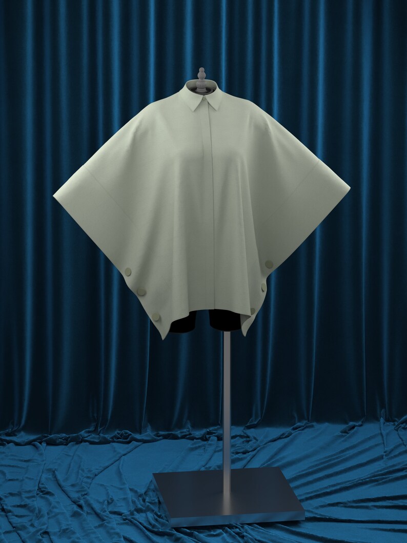 Extended Shoulder Shirt Sewing Pattern With Hidden Placket - Etsy