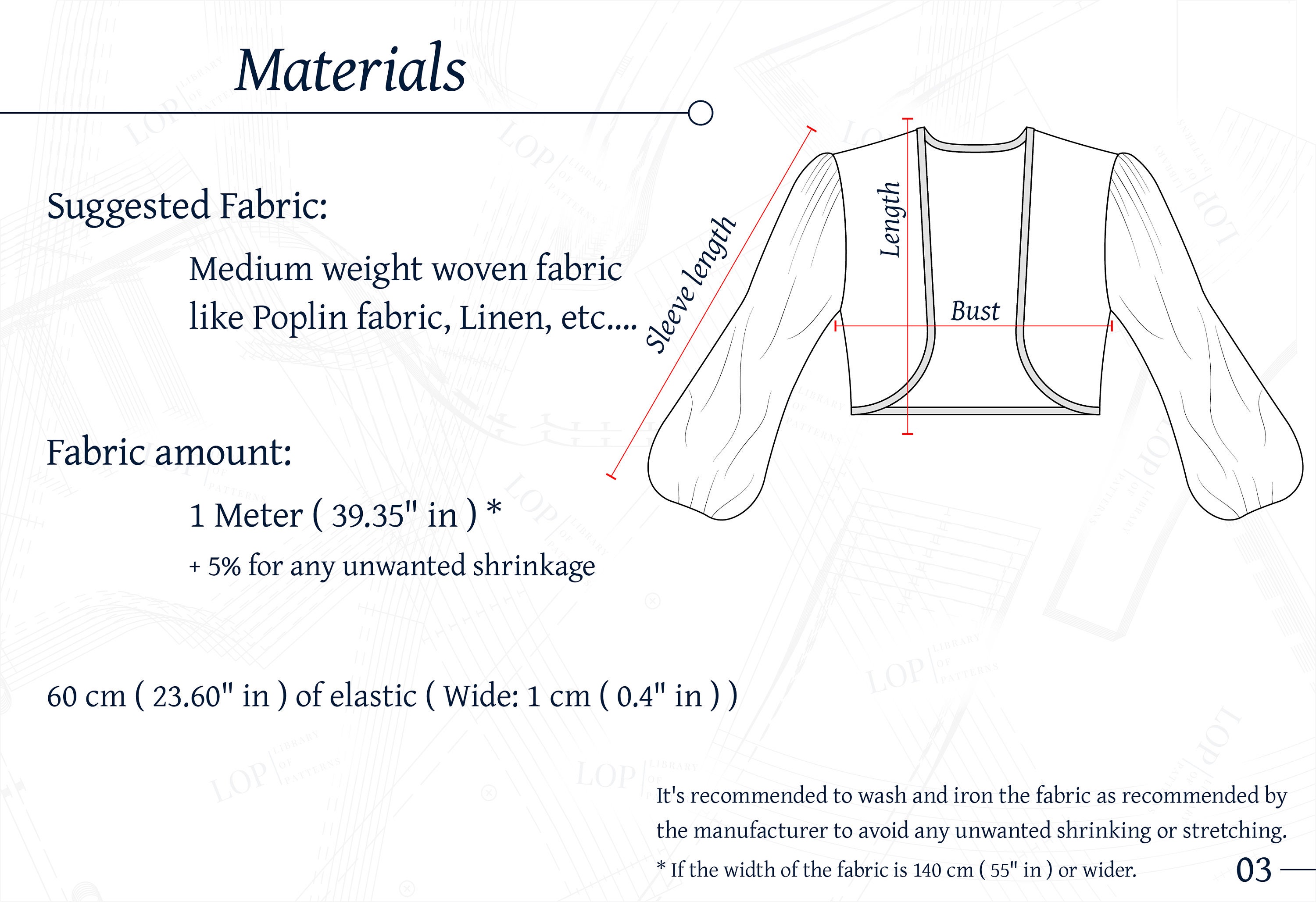 Short Bolero Sewing Pattern, Written and Video Instructions to Sew It ...