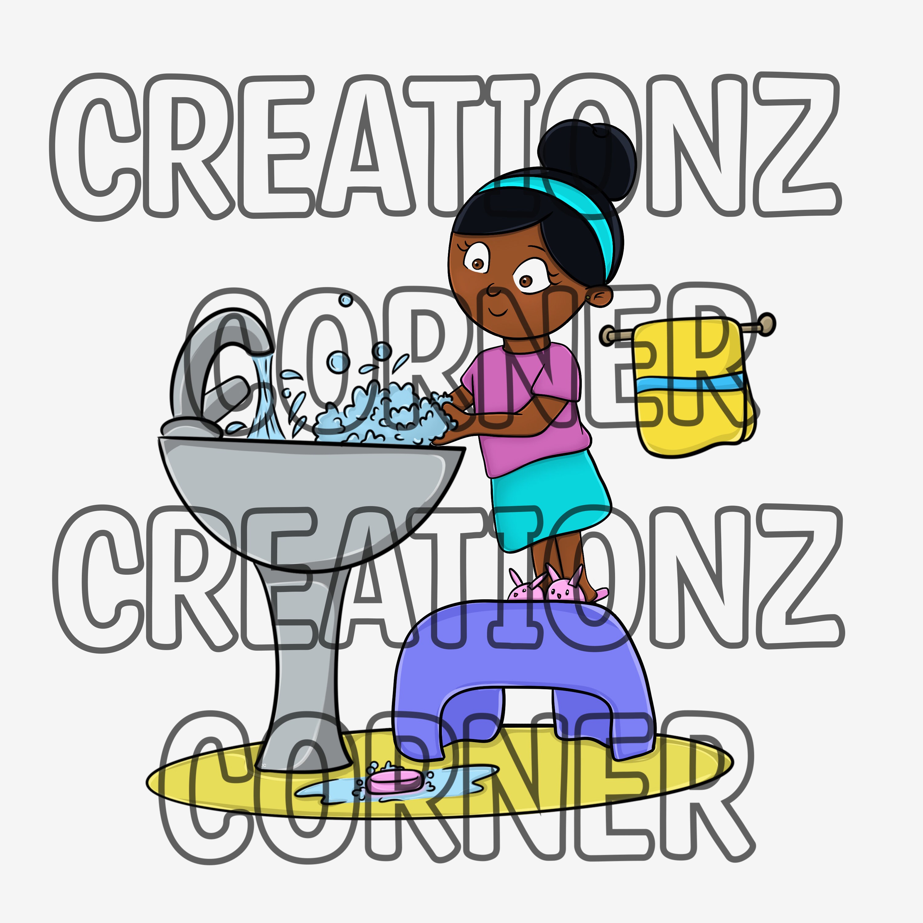 3 Set(girls)| Kids Washroom Art | Printable Digital Art | 3 Set, Kids ...