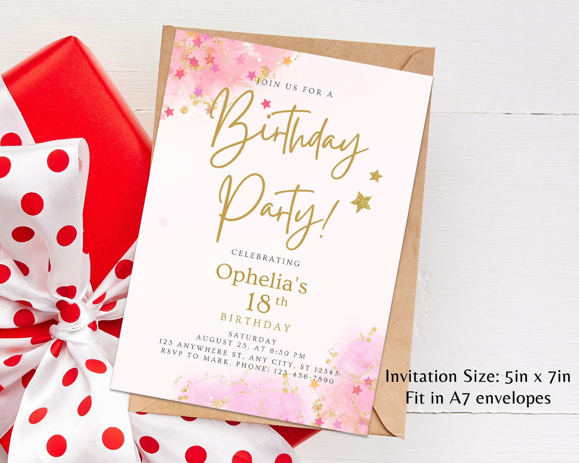 EDITABLE Birthday Invitation Card Birthday Invite Template - Etsy