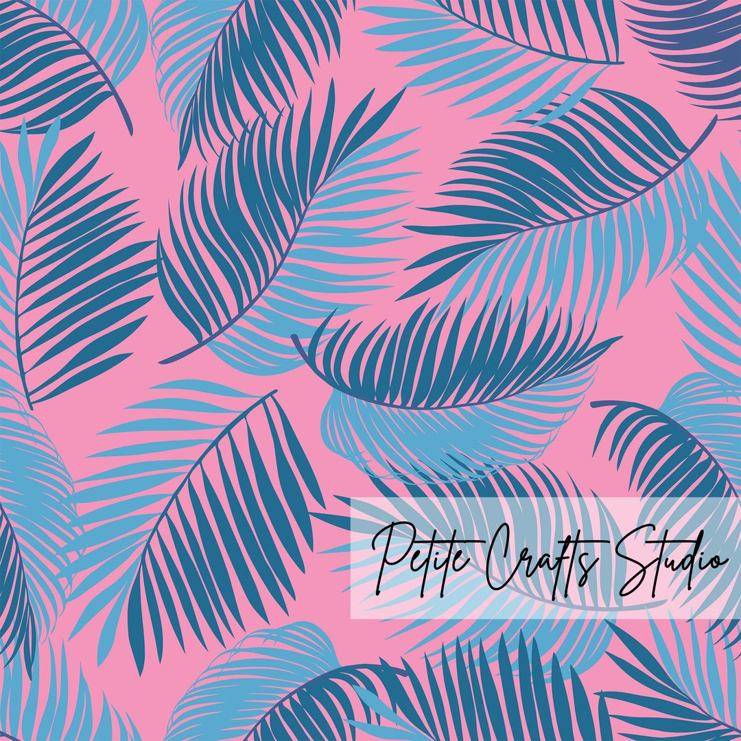 Summer Seamless Pattern for Commercial Use Beach Palm Leaves Seamless ...