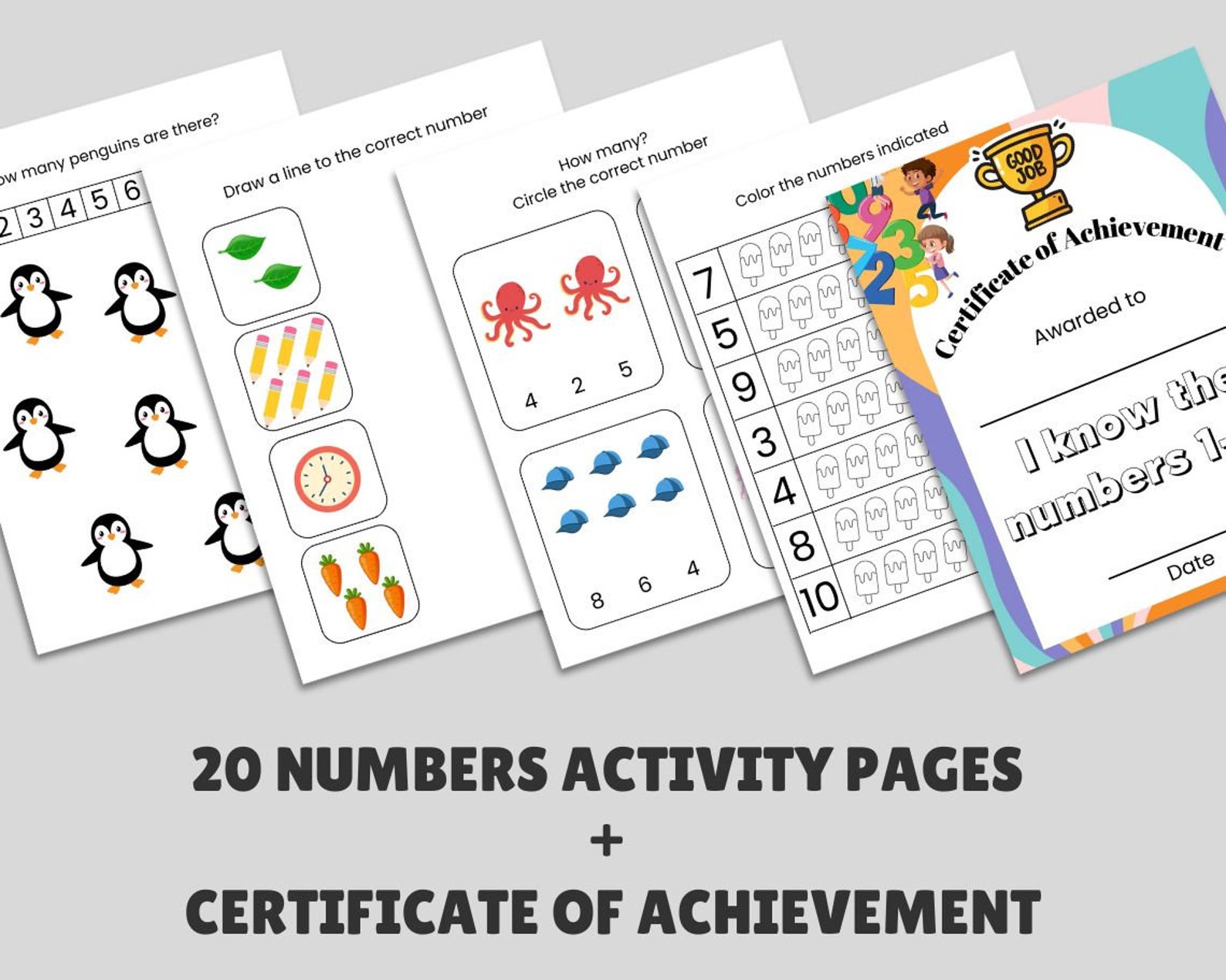 Numbers Activity Book Printable Numbers Coloring Pages Toddler Counting ...