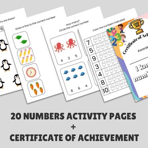 Numbers Activity Book Printable Numbers Coloring Pages Toddler Counting ...
