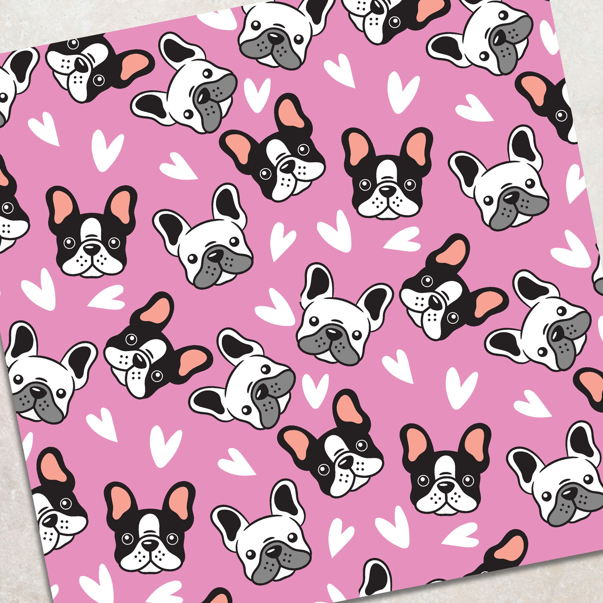 French Bulldog Seamless Pattern for Commercial Use French Bulldog ...