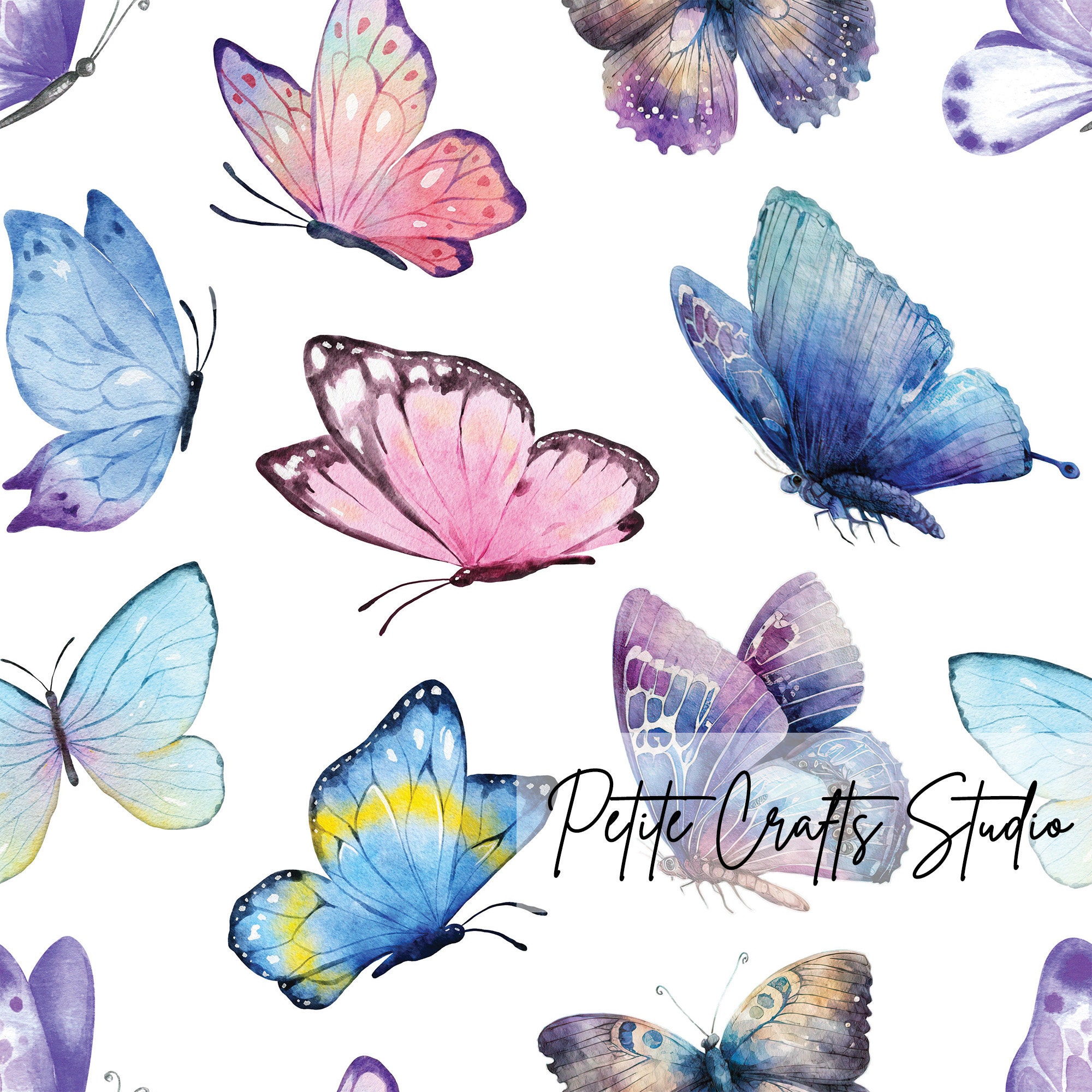 Watercolor Butterfly Seamless Pattern Spring Colorful Butterfly ...