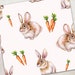 Rabbit and Carrot Seamless Pattern for Small Businesses Watercolor ...