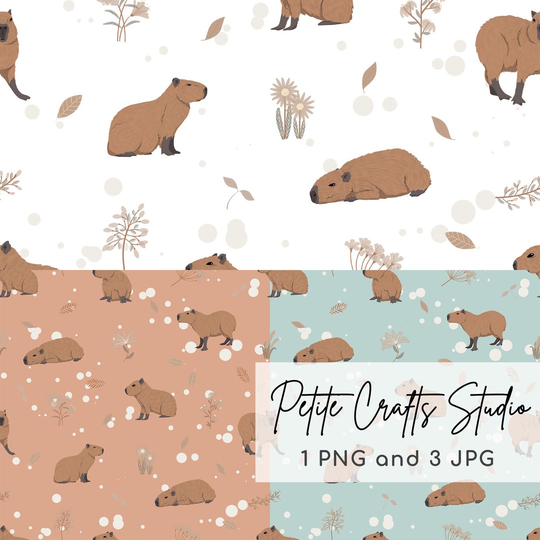 Capybara Seamless Pattern Capybara Pattern for Small Business Digital ...