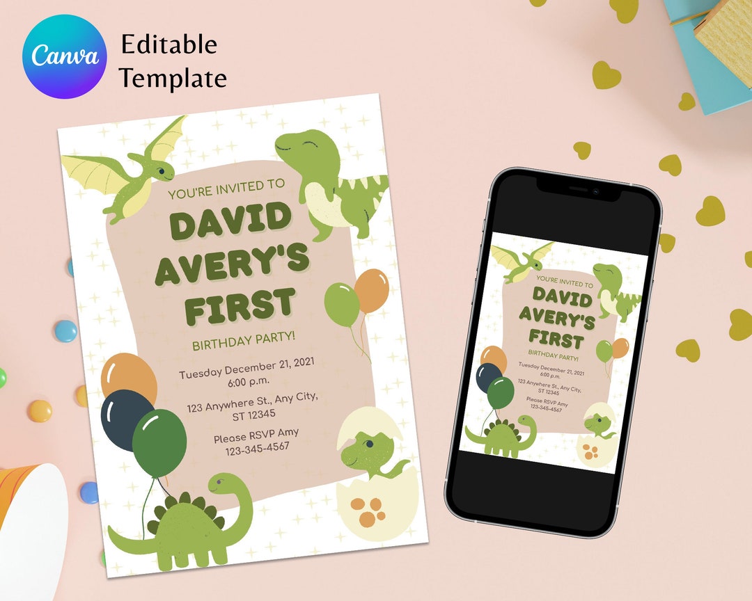 EDITABLE Birthday Invitation Card Customizable Birthday - Etsy