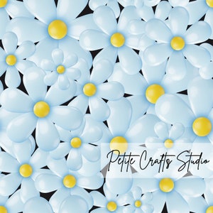 3D Seamless Pattern 3D Floral Seamless File Spring Flower Blue - Etsy