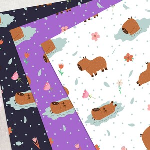 Capybara Seamless Pattern Cute Adorable Capybara Pattern for Small ...