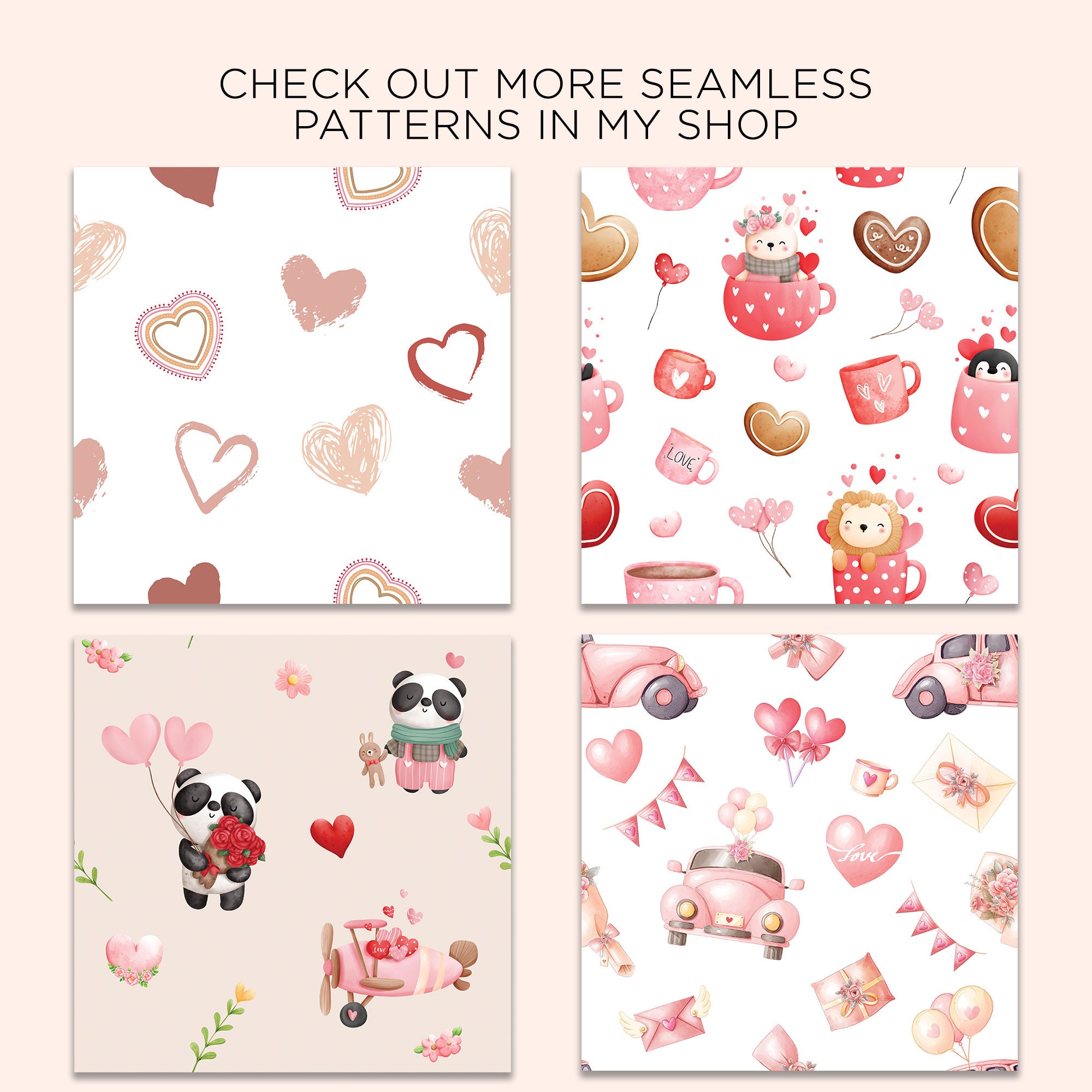 Love Bear Seamless Pattern for Commercial Use Cute Bear Valentine ...