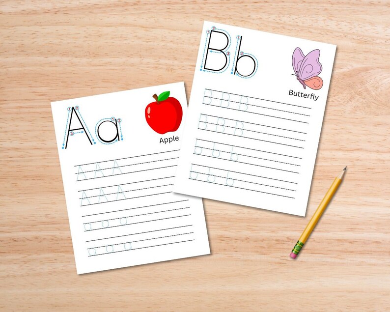 Alphabet Handwriting Book Printable ABC Writing Pages Kids Children ...