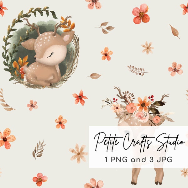 Reindeer Watercolor - Etsy