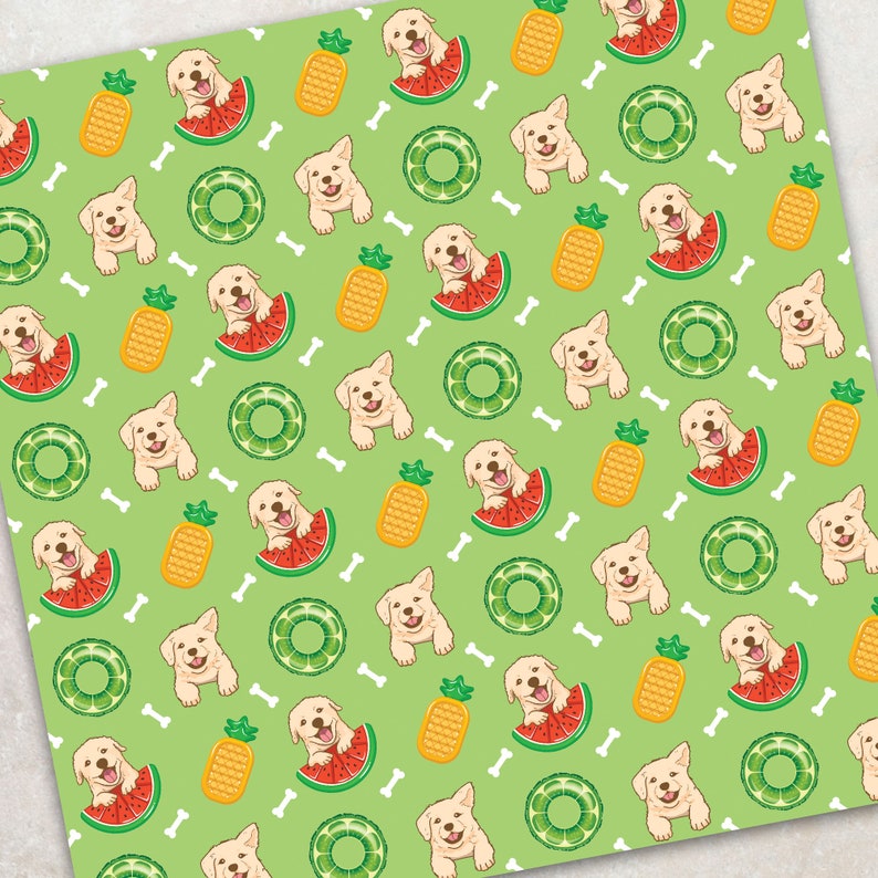 Golden Retriever Seamless Pattern for Commercial Use Cute - Etsy
