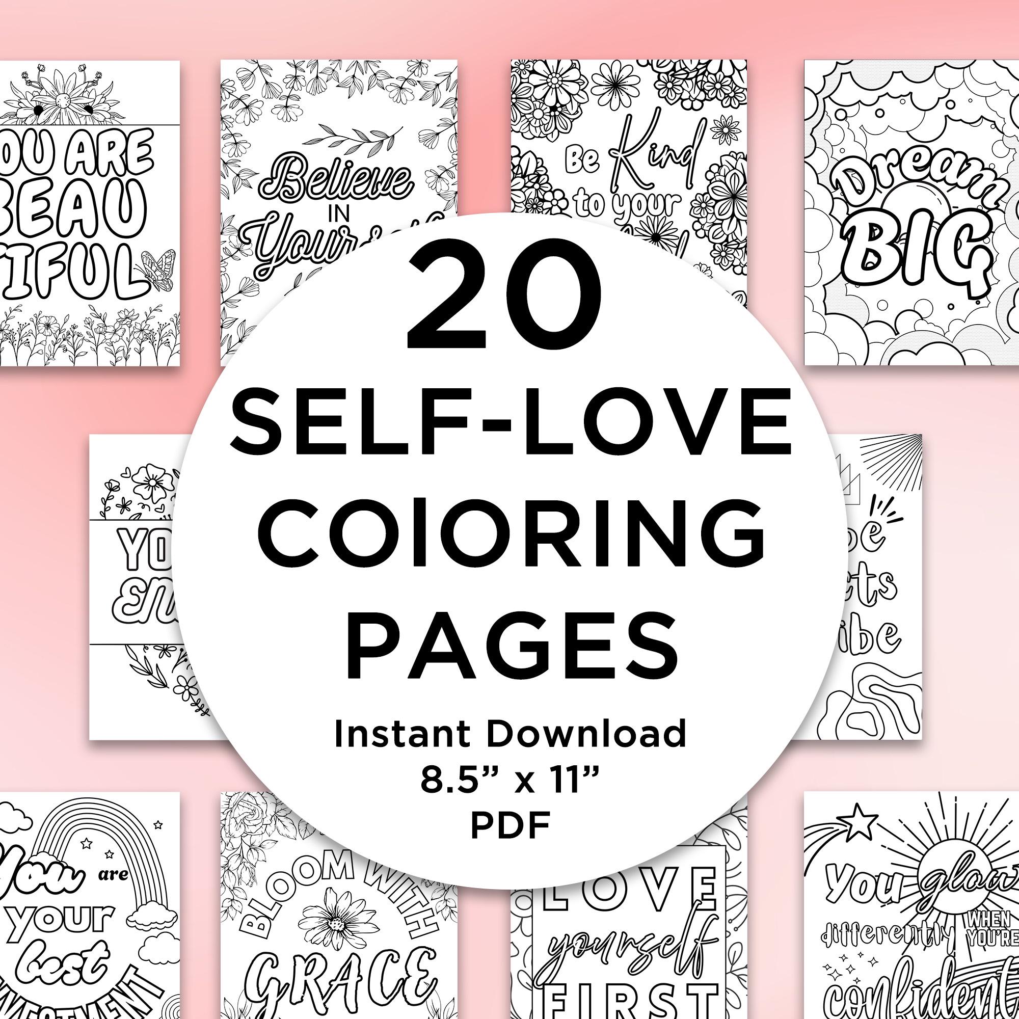 20 Self-love Affirmation Coloring Pages Inspirational Motivational ...