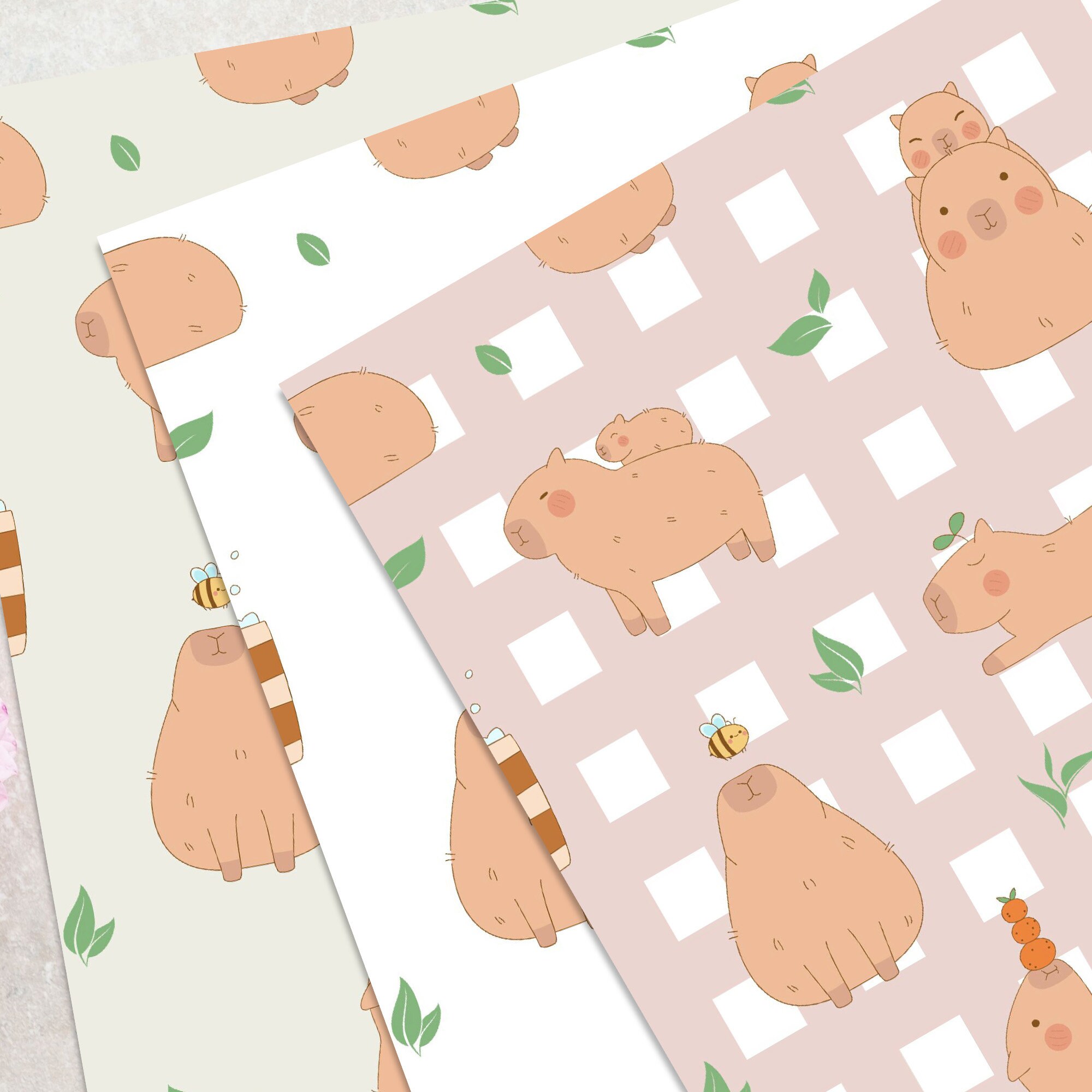 Capybara Seamless Pattern Cute Adorable Capybara Pattern for Small ...