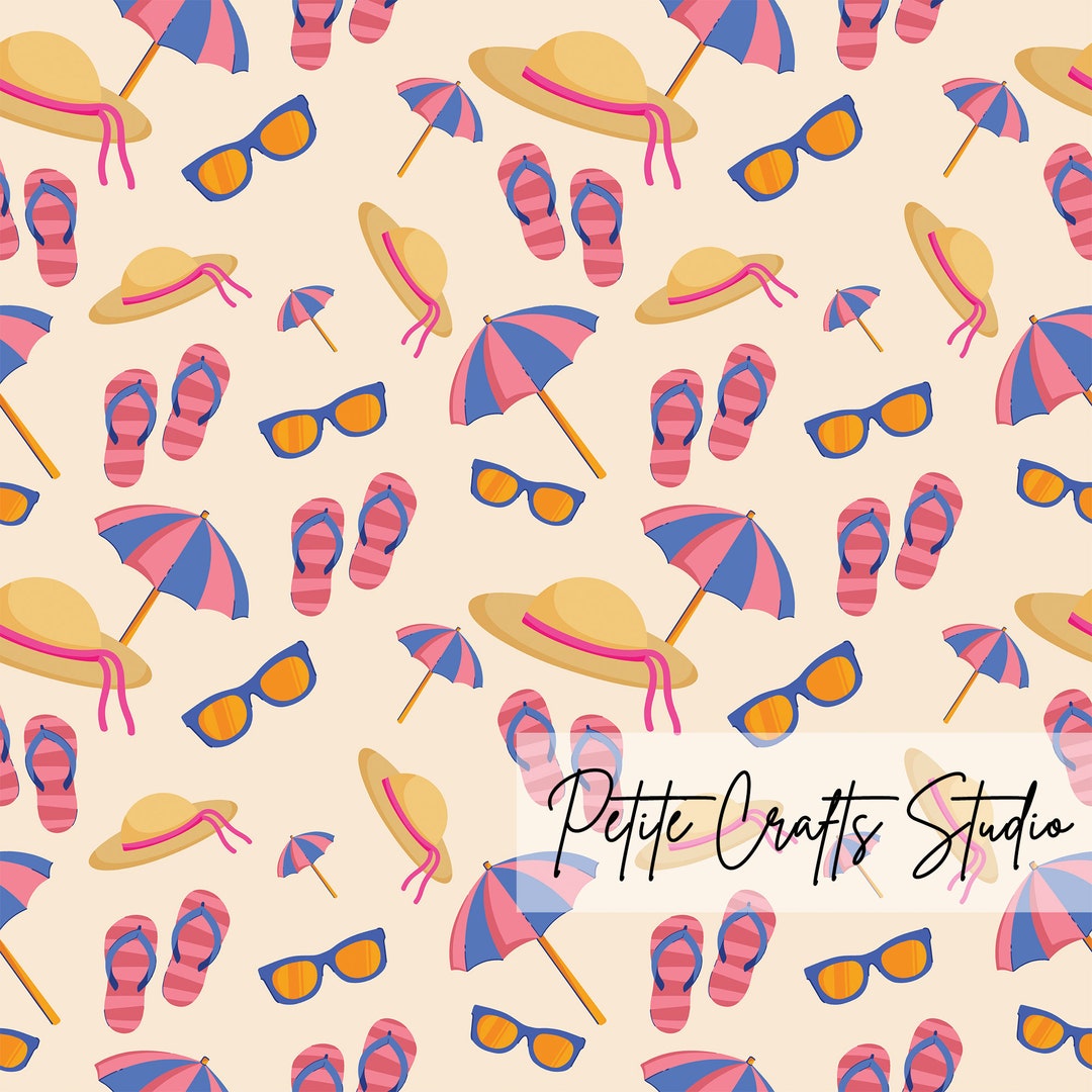 Beach Seamless Pattern for Small Business Use Beach Summer Seamless ...