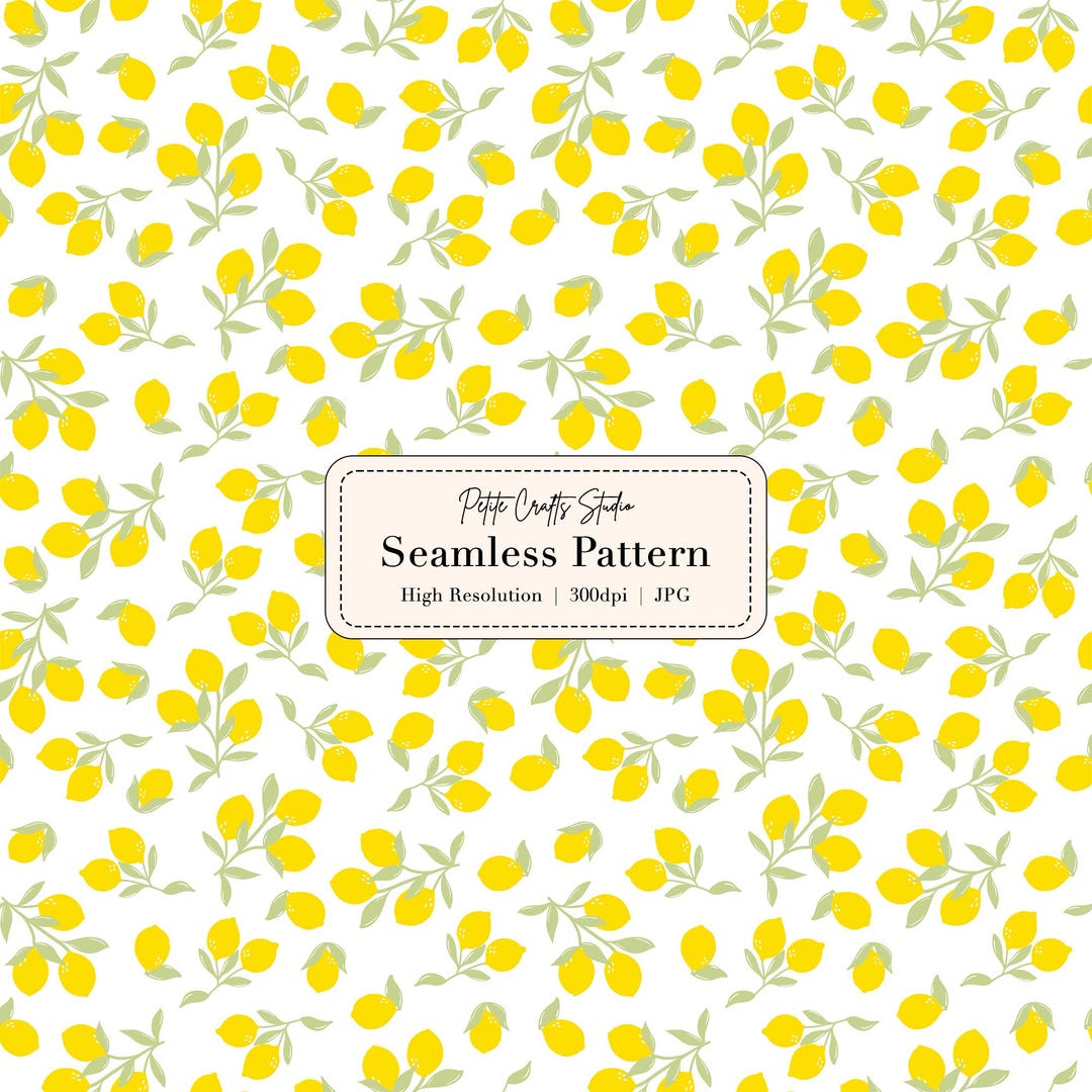 Soft Lemon Seamless Pattern – Pastel Citrus Digital Paper, Fresh Fruit ...