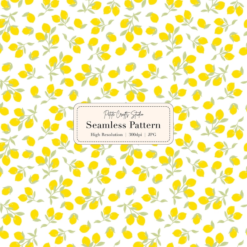 Soft Lemon Seamless Pattern – Pastel Citrus Digital Paper, Fresh Fruit ...