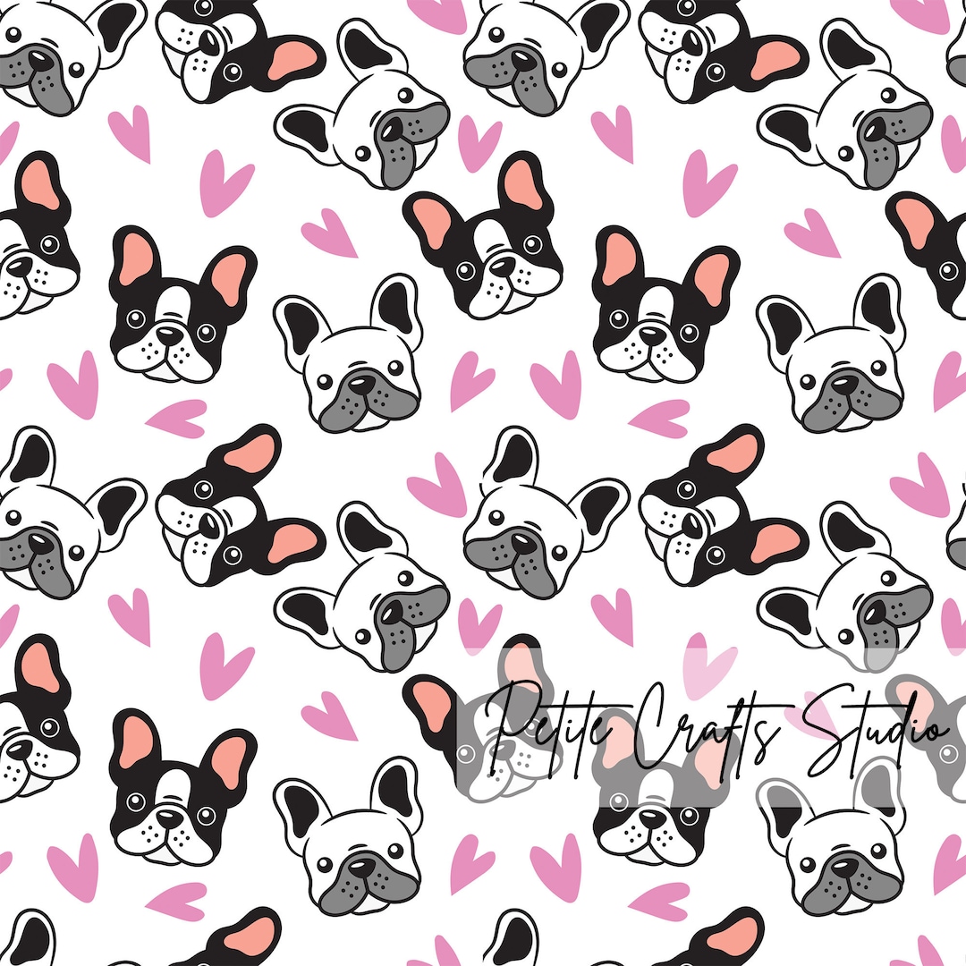 French Bulldog Seamless Pattern for Commercial Use French Bulldog ...