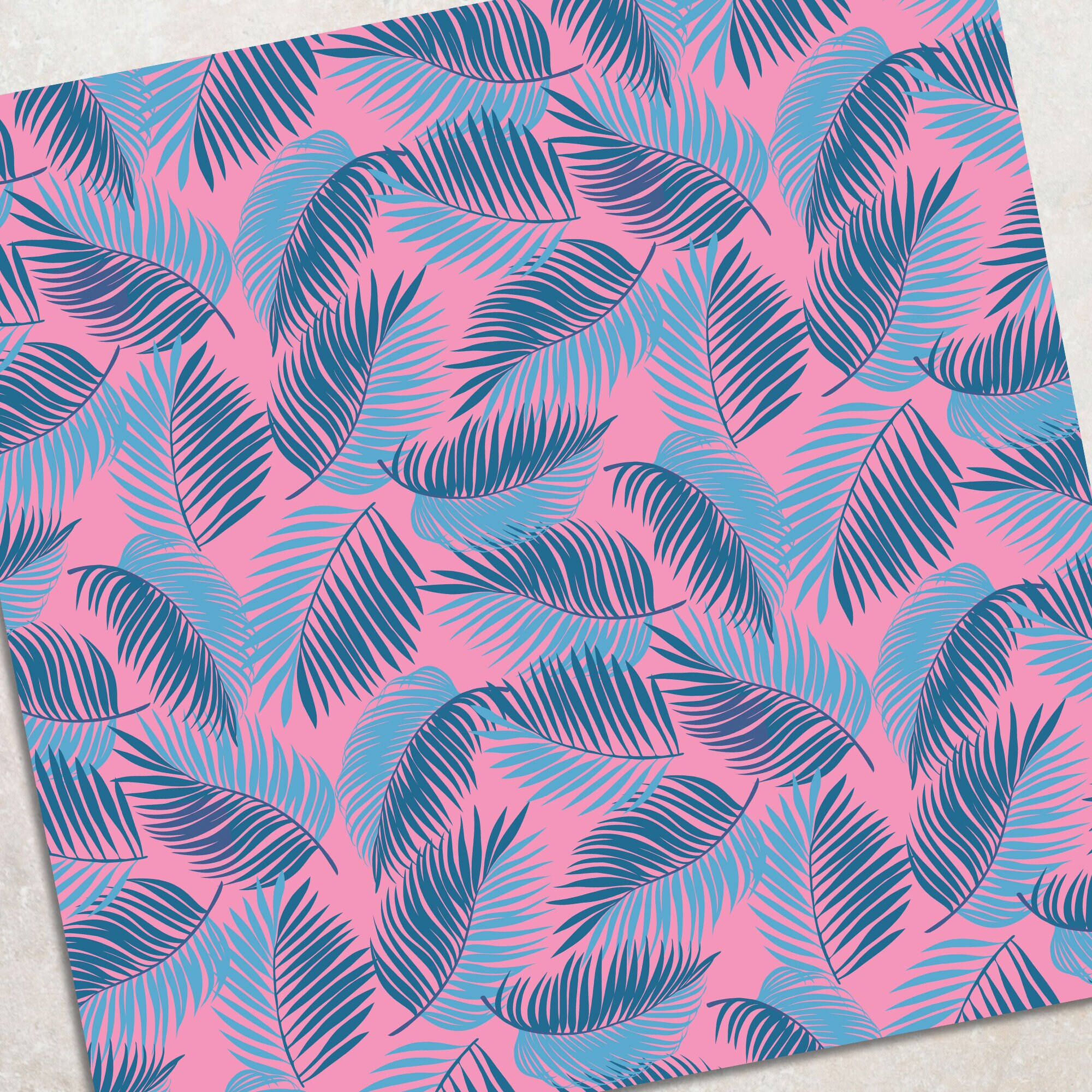 Summer Seamless Pattern for Commercial Use Beach Palm Leaves Seamless ...