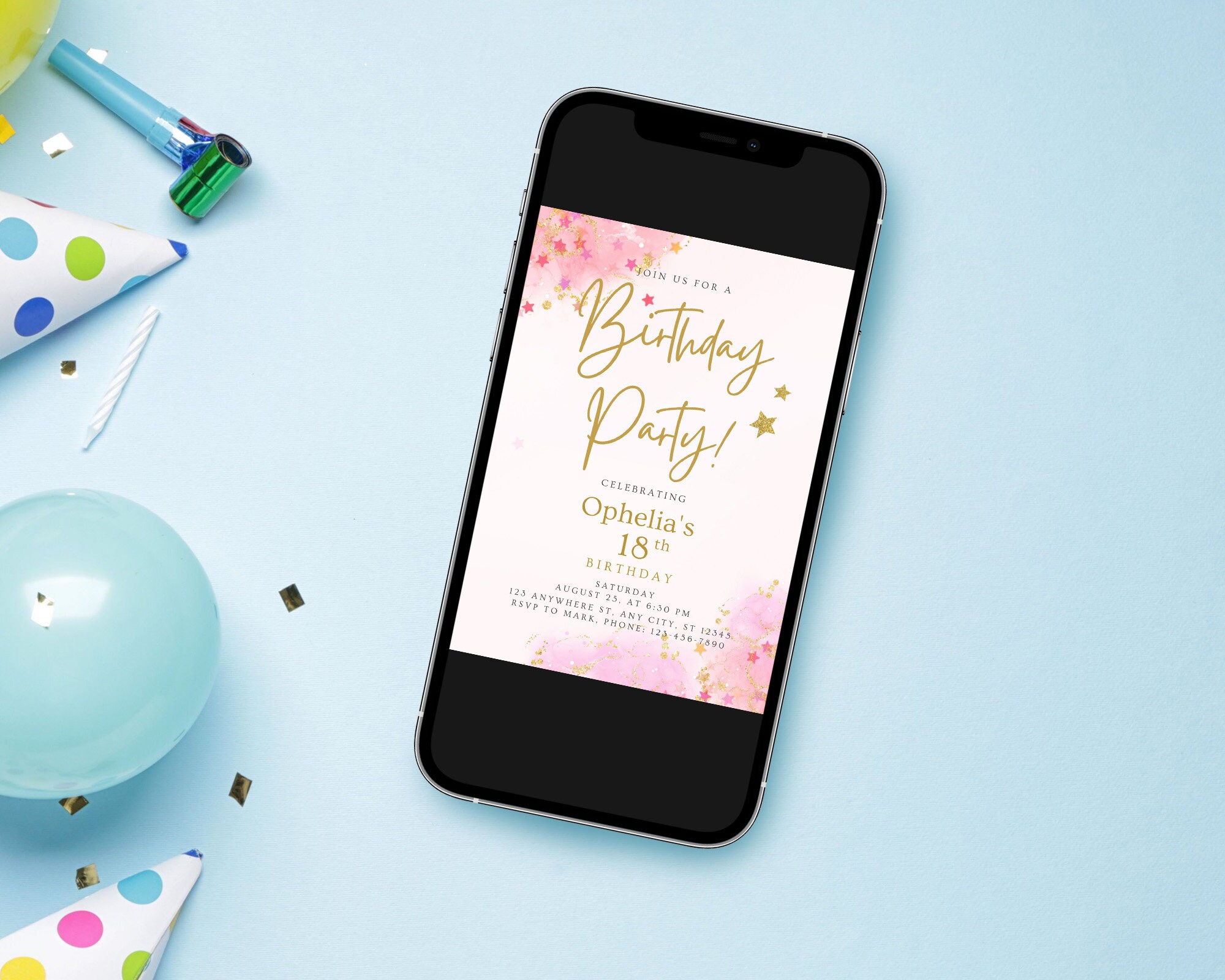 EDITABLE Birthday Invitation Card Birthday Invite Template - Etsy