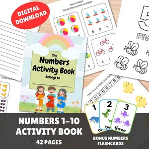 Numbers Activity Book Printable Numbers Coloring Pages Toddler Counting ...