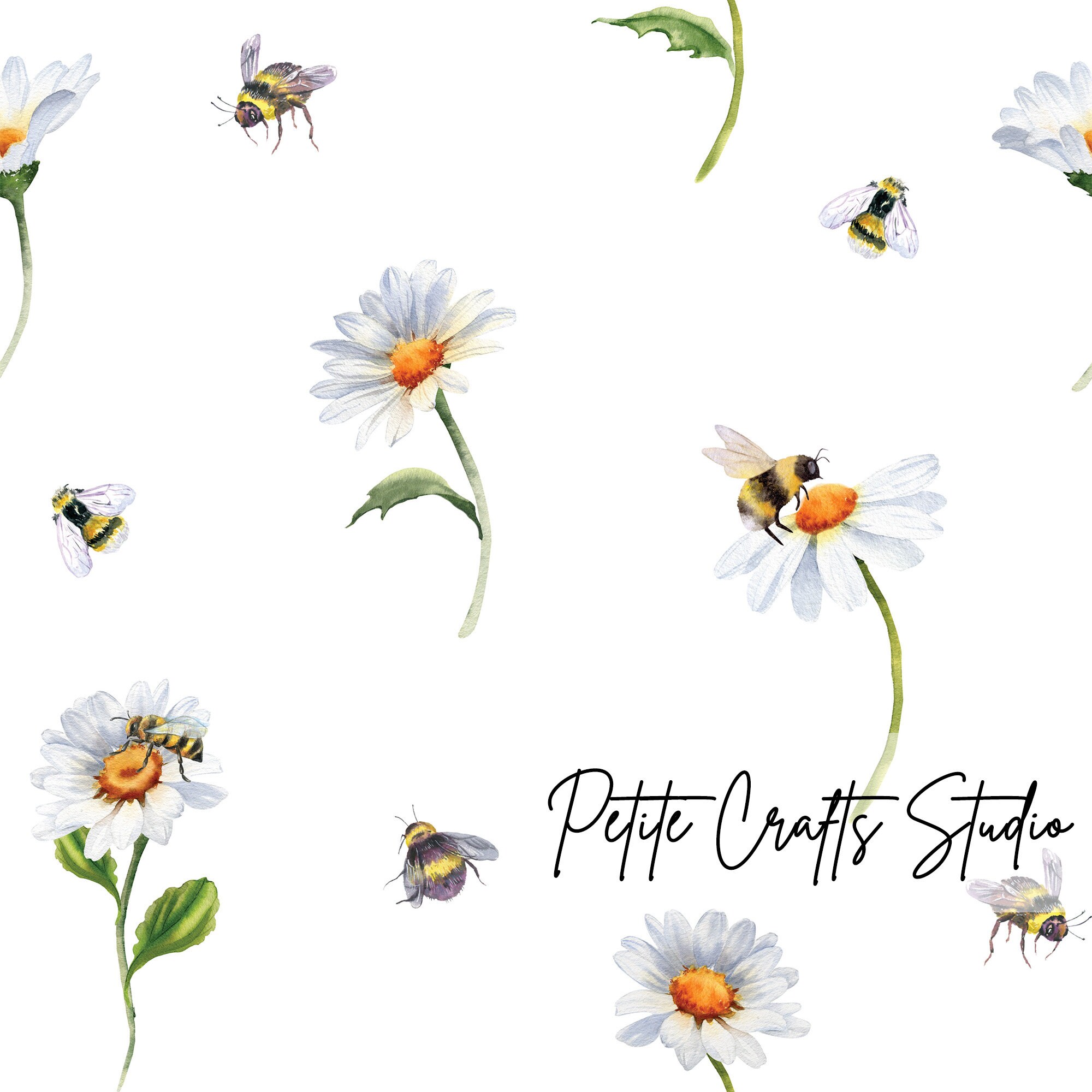 Wild Daisy Seamless Pattern for Commercial Use Daisy Floral Tumbler ...