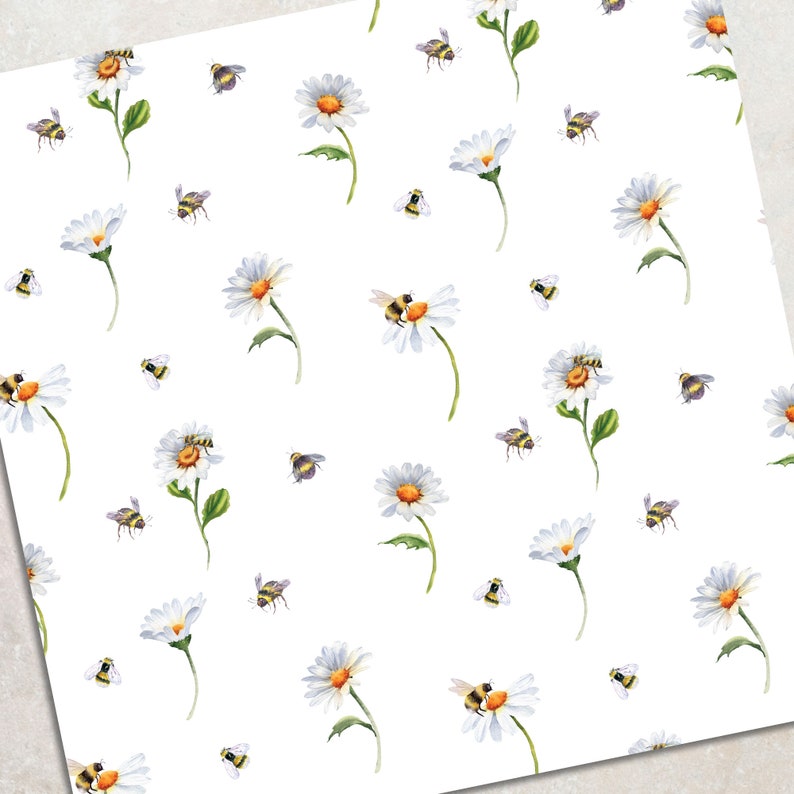 Wild Daisy Seamless Pattern for Commercial Use Daisy Floral Tumbler Wrap Seamless Repeated ...