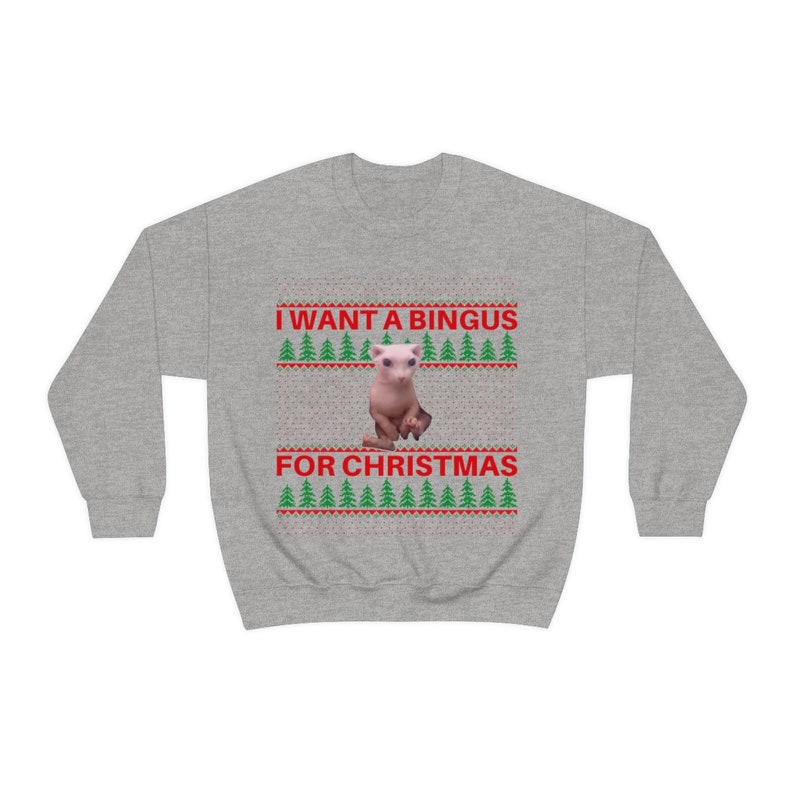 Bingus Funny Hairless Sphynx Cat Sweatshirt, Christmas Gift for Bingus ...