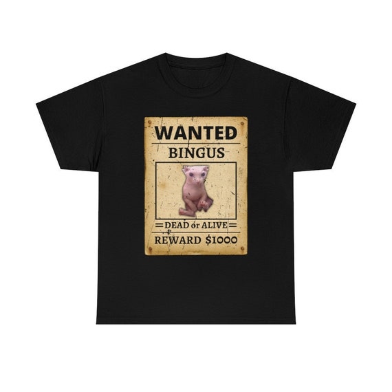 Bingus Wanted Poster Tee Bounty Funny Hairless Sphynx Cat - Etsy UK