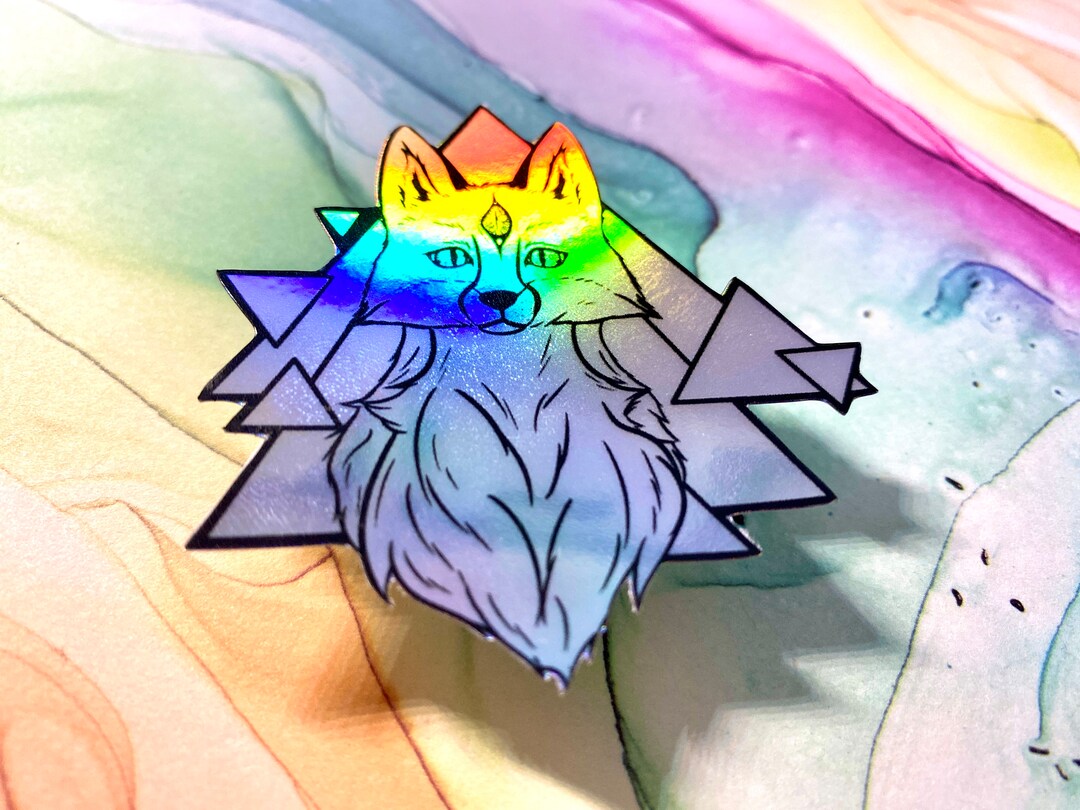 Holo Fox Cryptid Vinyl Sticker - Etsy