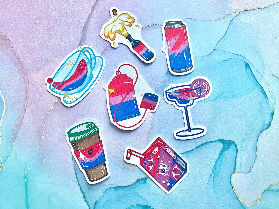 Bisexual Pride Drinks Stickers - HQ - Etsy