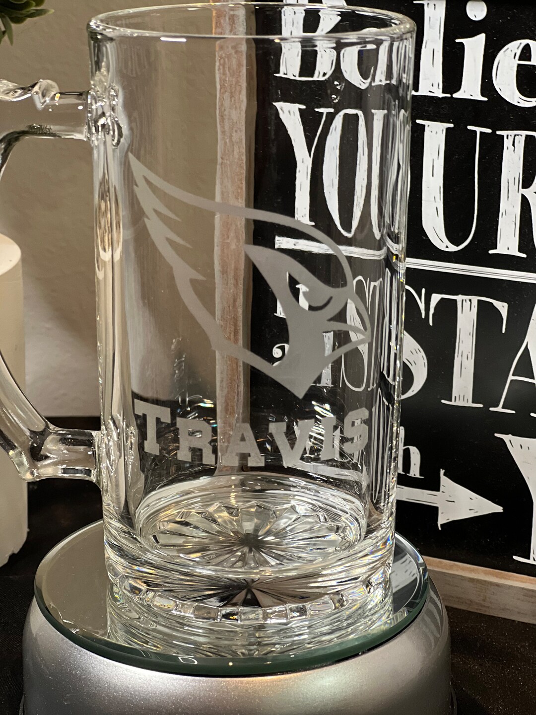 Sports Etched Glassware, NFL Glassware, Beer Mug, Personalized , Pint ...