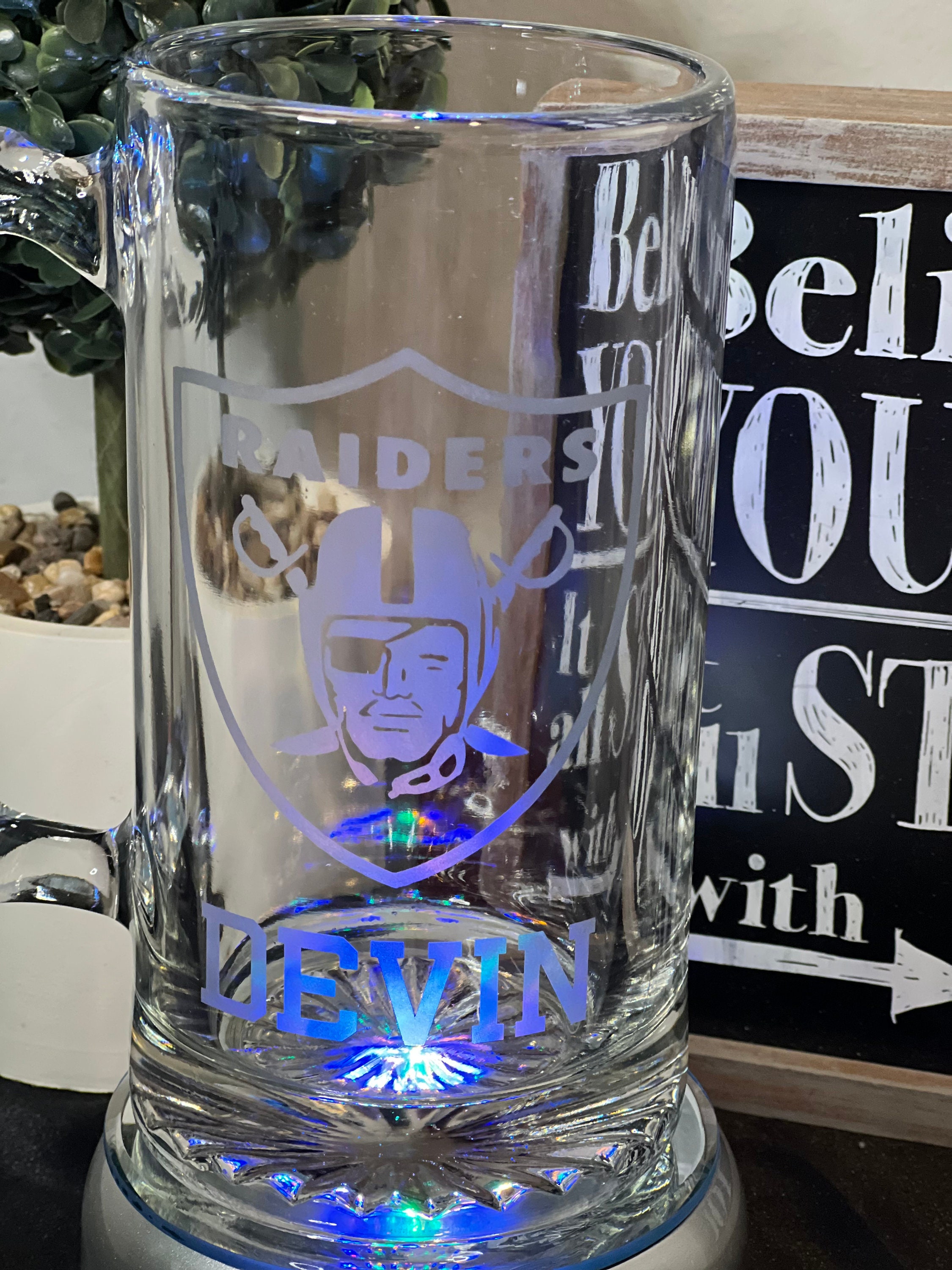 NFL Etched Glassware, NFL Glassware, Beer Mug, Pilsner Glass, Pint ...