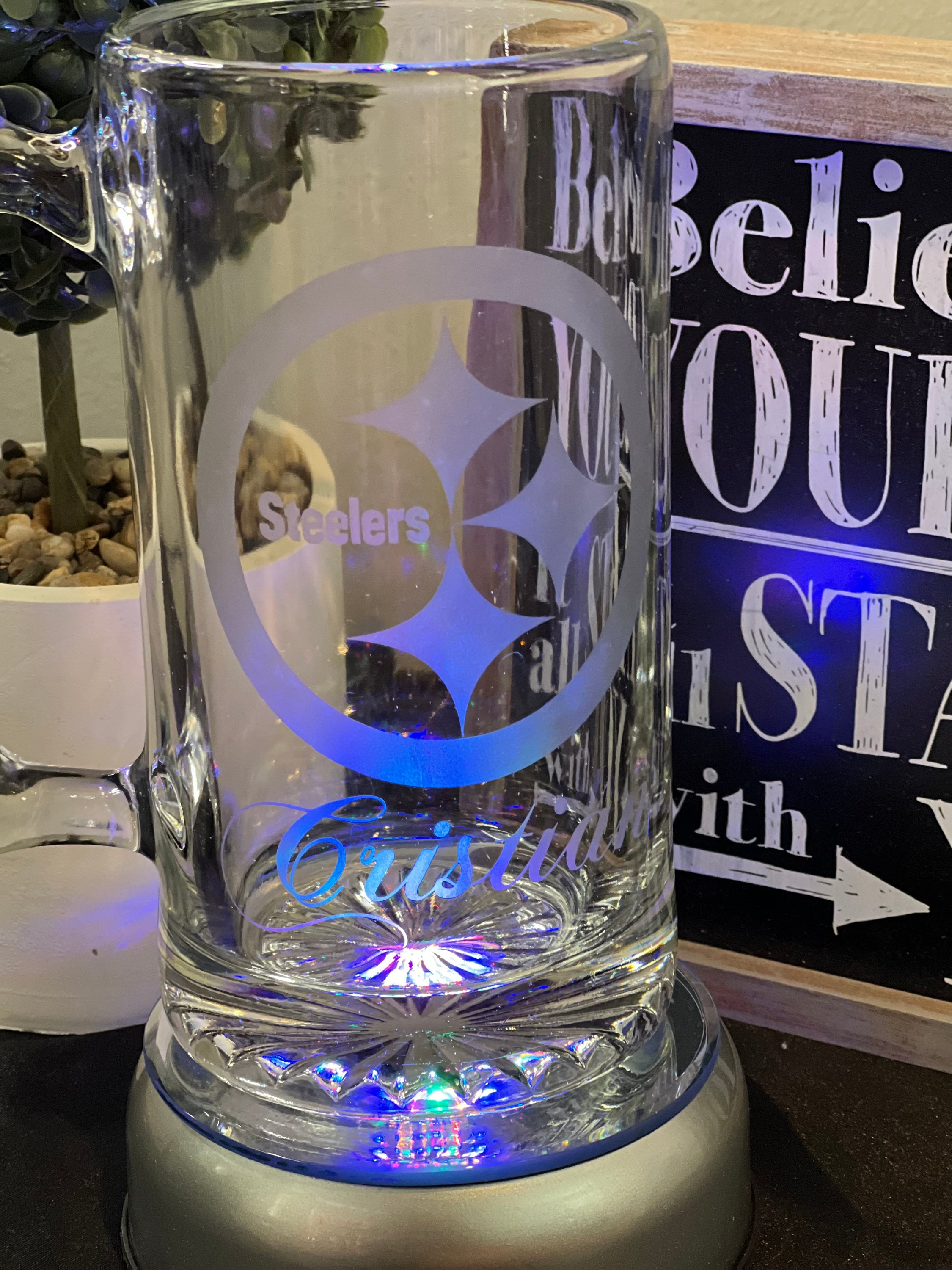 NFL Etched Glassware, NFL Glassware, Beer Mug, Pilsner Glass, Pint ...