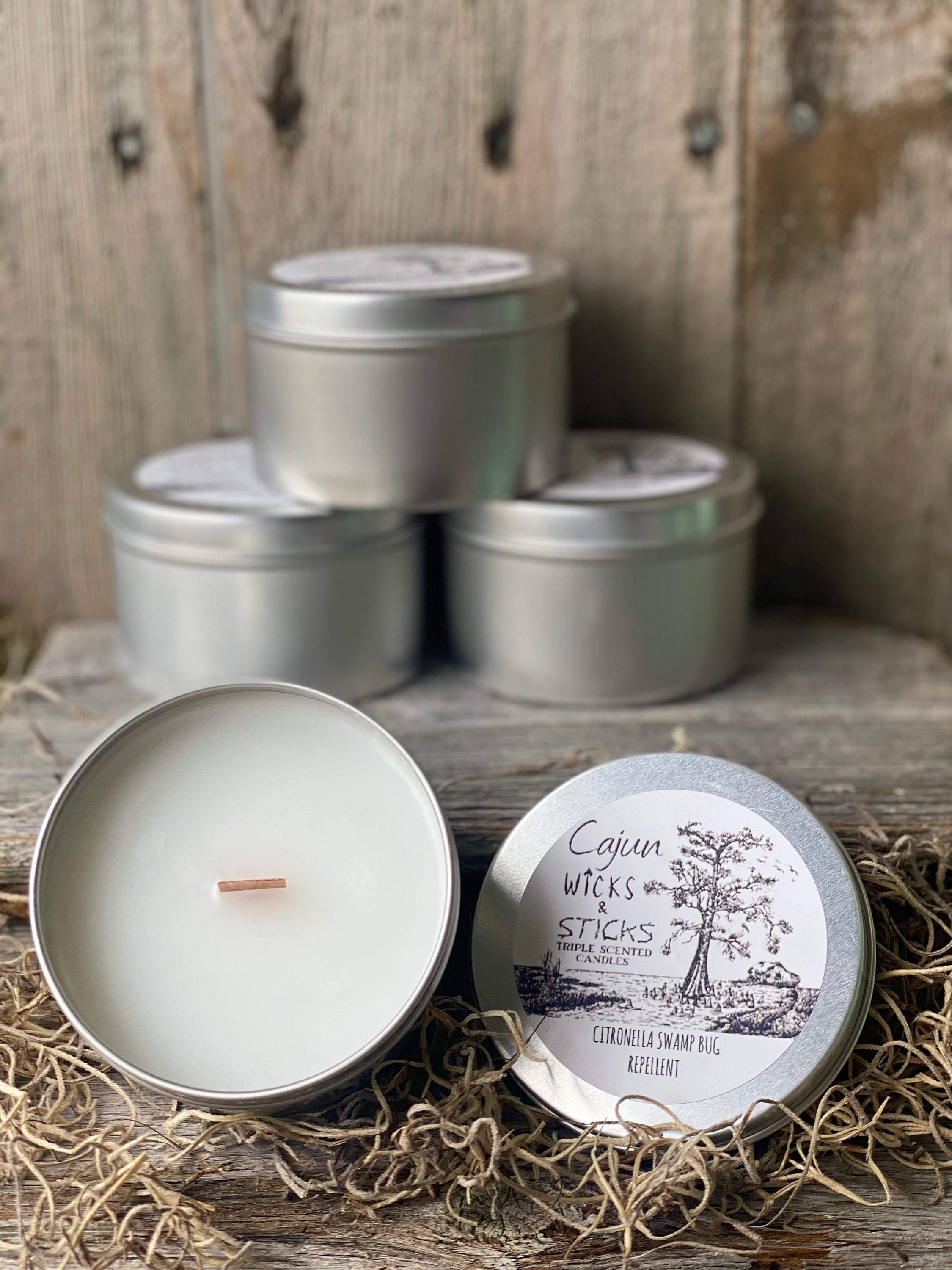 Cajun Wicks and Sticks Triple Scented Candles With Crackling Wooden ...