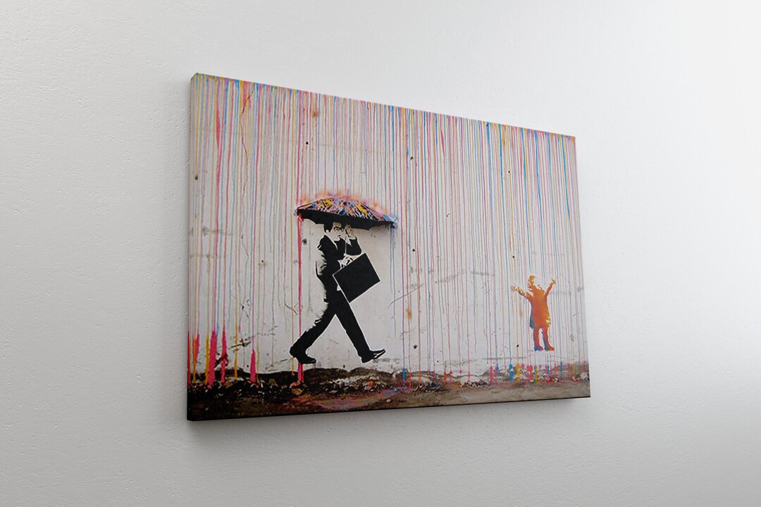Banksy Man With the Umbrella Banksy Art Artists Banksy - Etsy