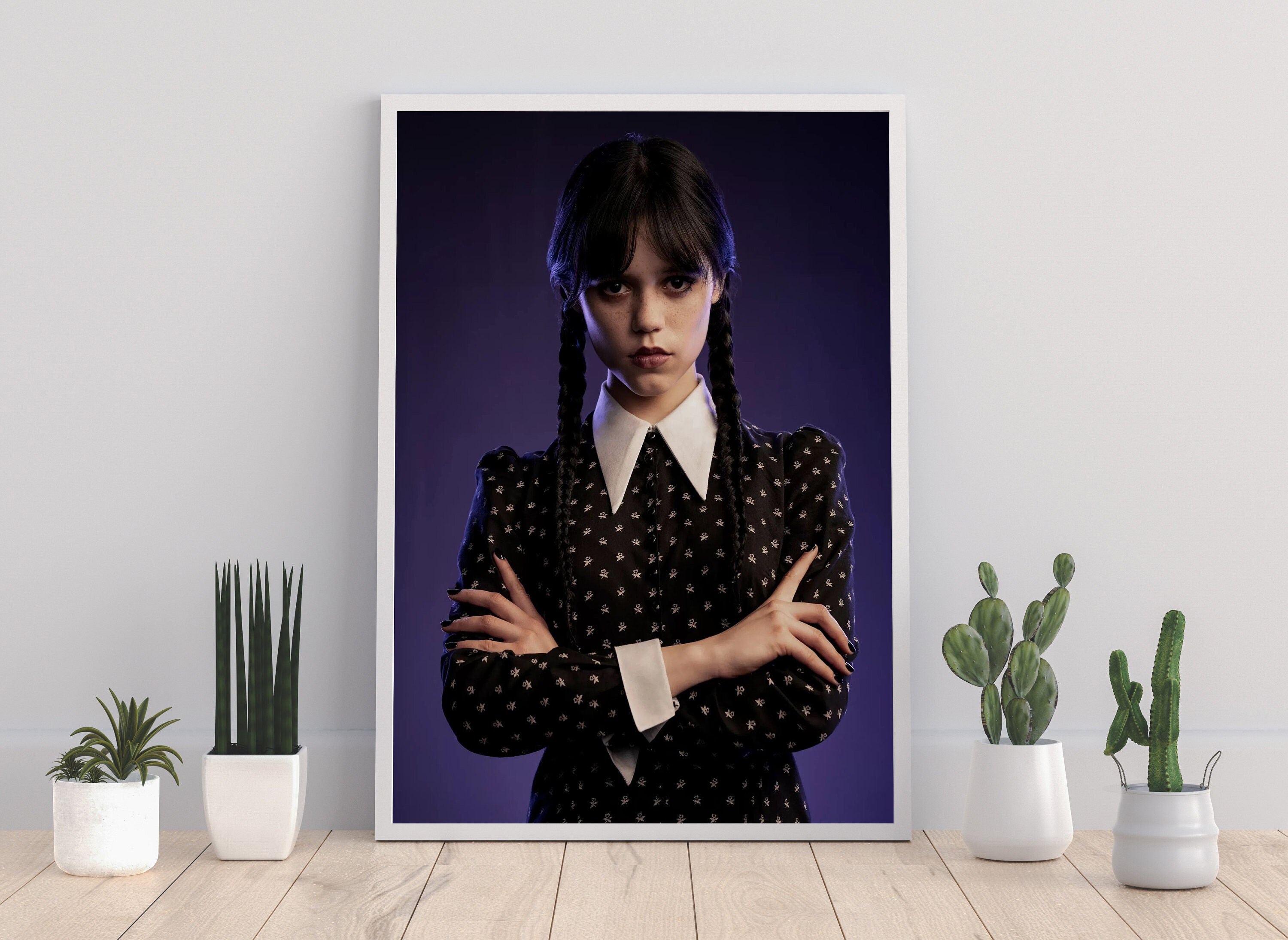 Wednesday Framed Canvas,Jenna Ortega, Wednesday Addams