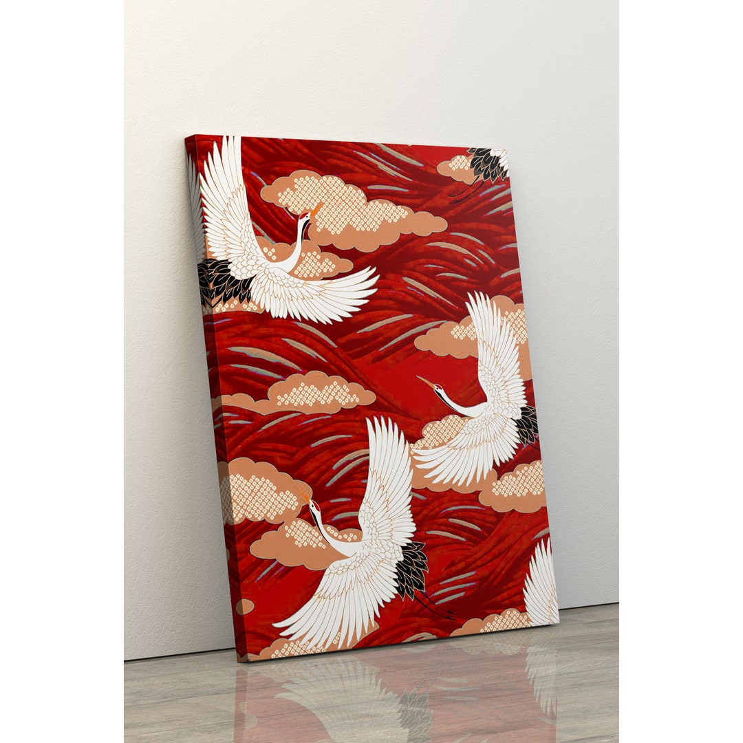 Crane Bird Art, Japanese Bird Print, Vintage Bird Illustration, Crane ...