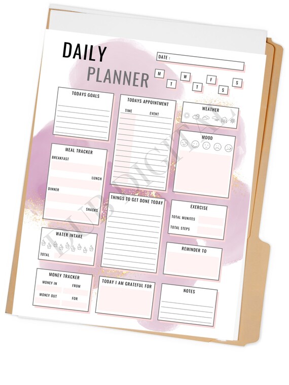 Purple Daily Planner Digital Printable - Etsy