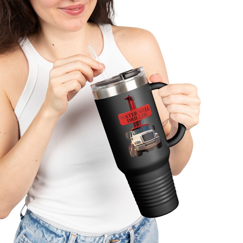 Water Well Driller Tumbler | Insulated Rig Crew Travel Cup, Blue Collar ...