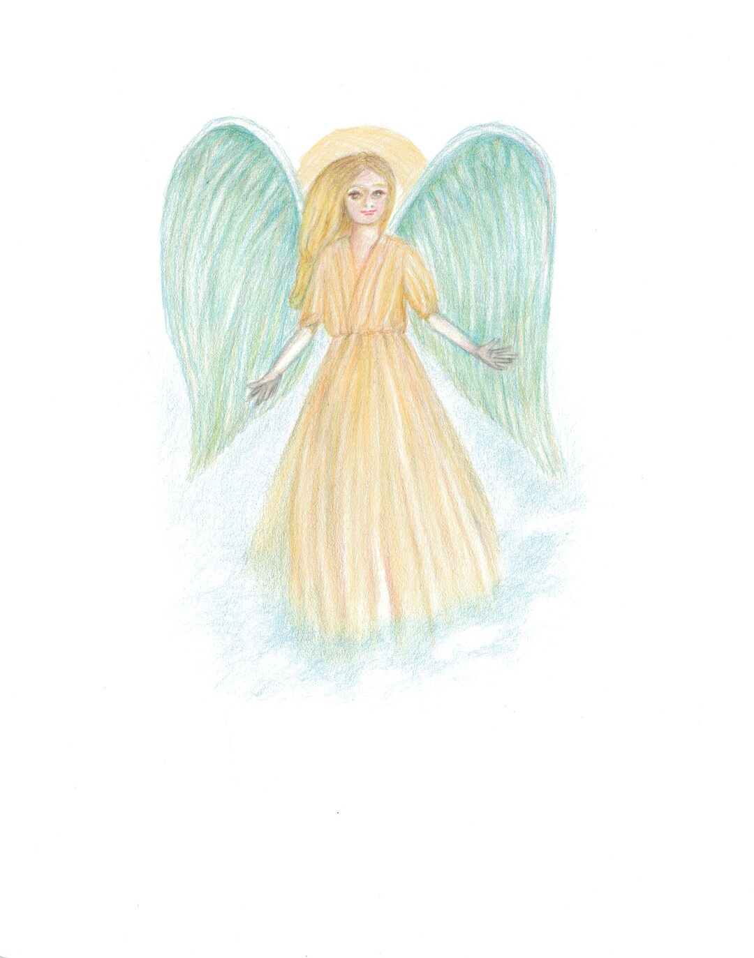 Angel Print on Thick Stock Paper, Guardian Angel, Image From Past ...
